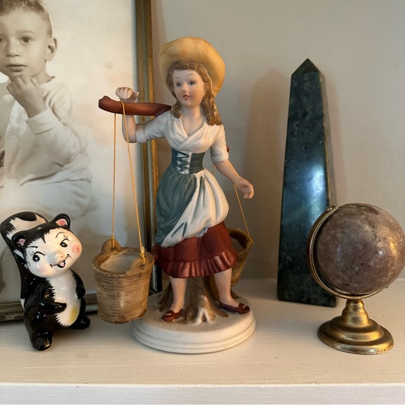 Enesco | Accents | Vintage Enesco Water Girl With Balancing Buckets 7 ...